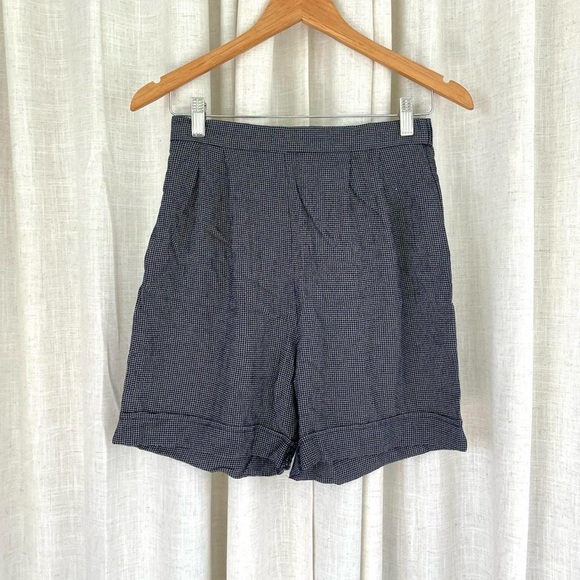 Shorts | Vintage High Waisted Blue Fabric Shorts | Poshmark